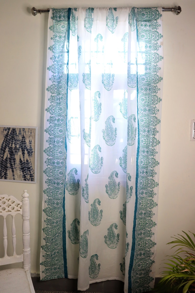 Block Print Curtainsindian Curtain Panelbohemian - Etsy