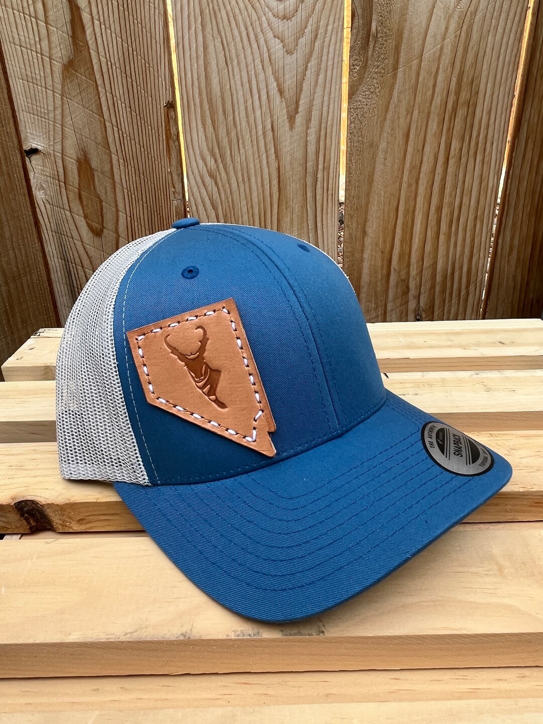 Blue Snapback Hat - Leather Battle Born Patch - Etsy