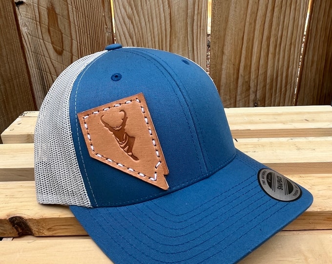 Blue Snapback Hat - Leather Battle Born Patch - Etsy