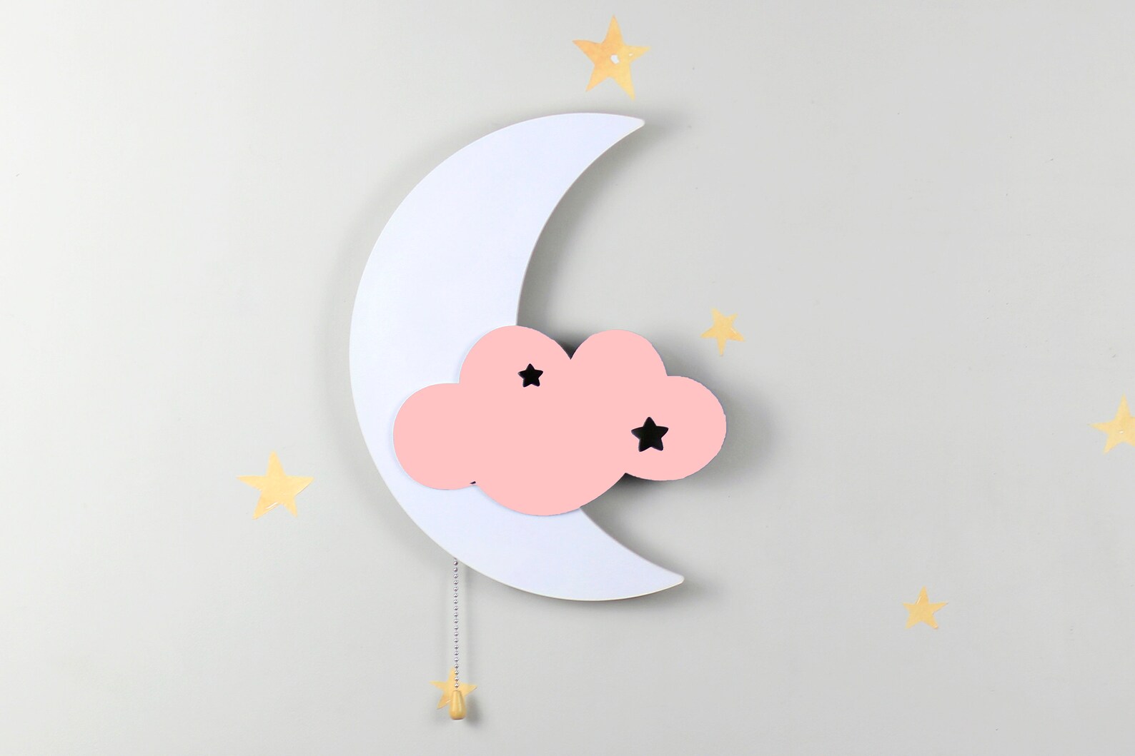 Original Baby Moon Night Light With Grey Cloud, Nursery Wall Light ...