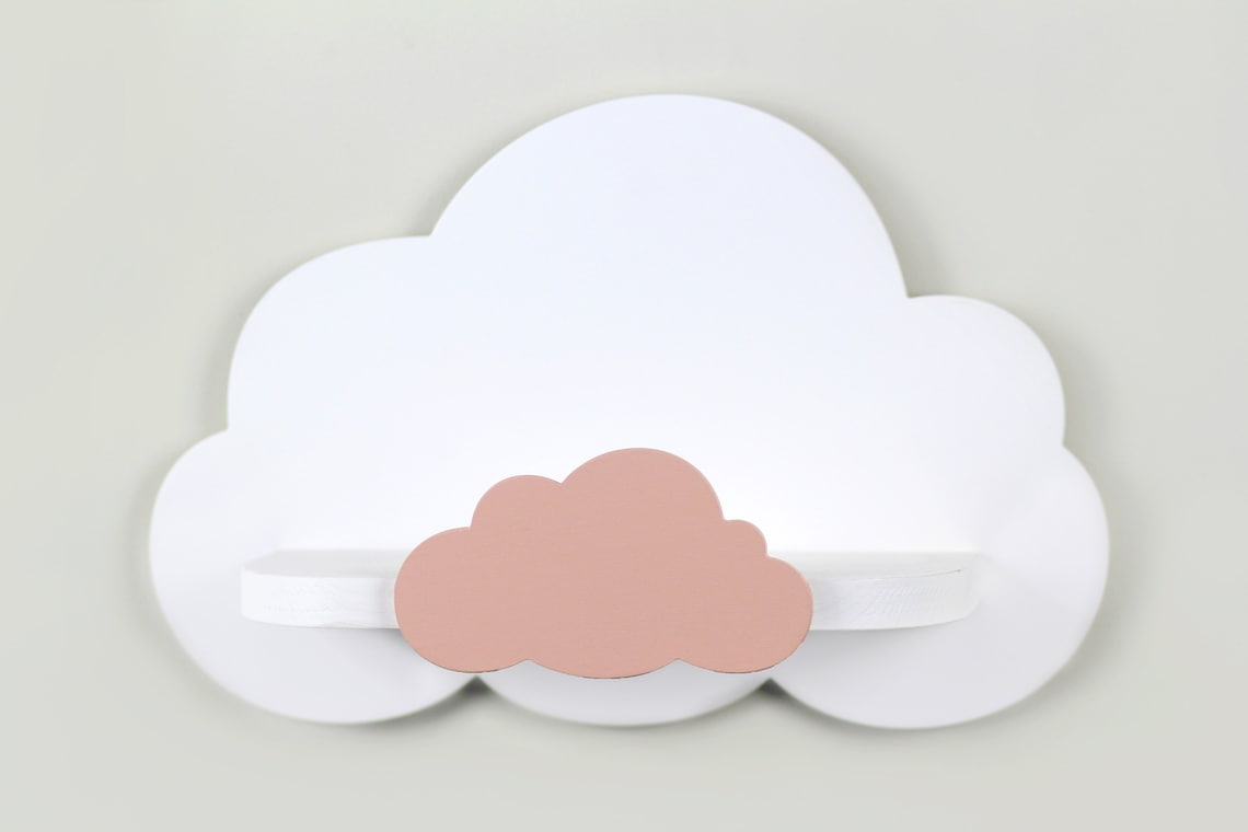 Set of 2 Cloud Wall Shelf Nursery Shelves Wooden Floating - Etsy