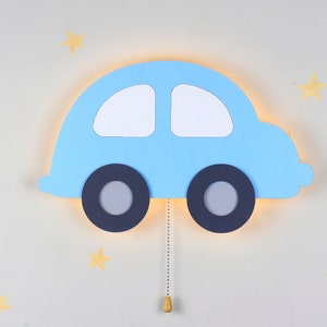 Wooden Baby Lamp Car, Wandleuchten Regenbogen, Nightlight for Kids ...