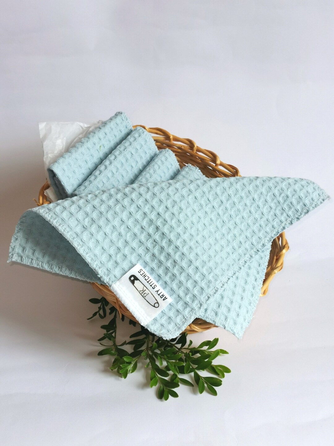 Baby Blue Cotton ECO Wipes Cloths. Reusable Kitchen Towel. Zero Waste ...