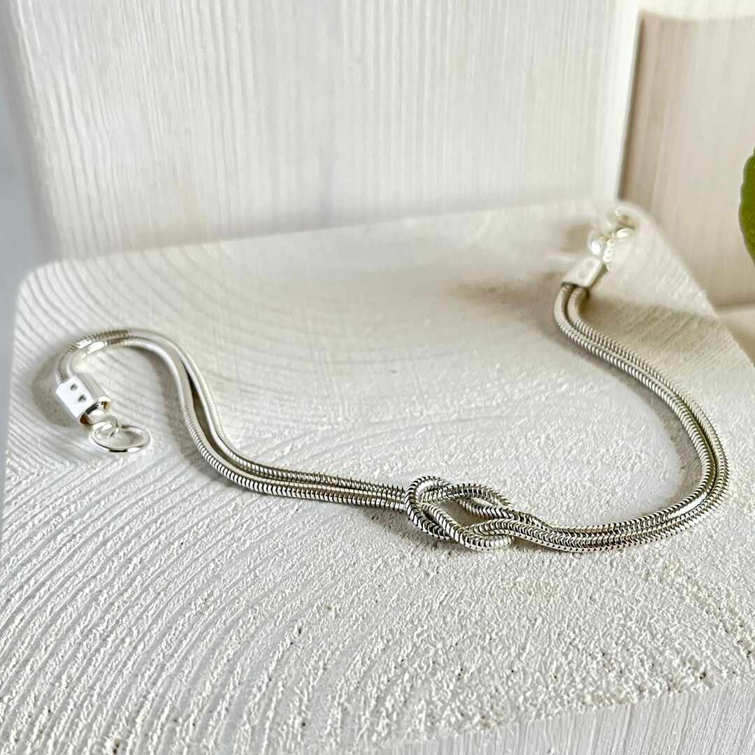 Eternity Knot Bracelet Sterling Silver Reef Knot Hercules Knot ...