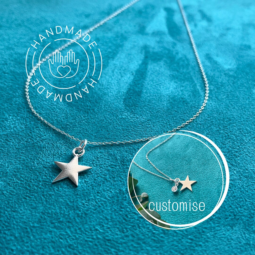 Handmade Sterling Silver Star Charm Necklace, Star Pendant for the Sky ...