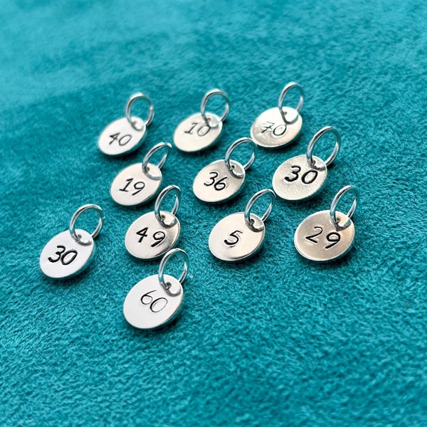 Number Charms - Etsy