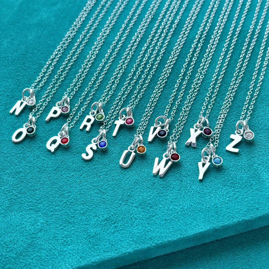 Silver Letter Birth Month Necklace, Best Friends Charm Jewellery ...