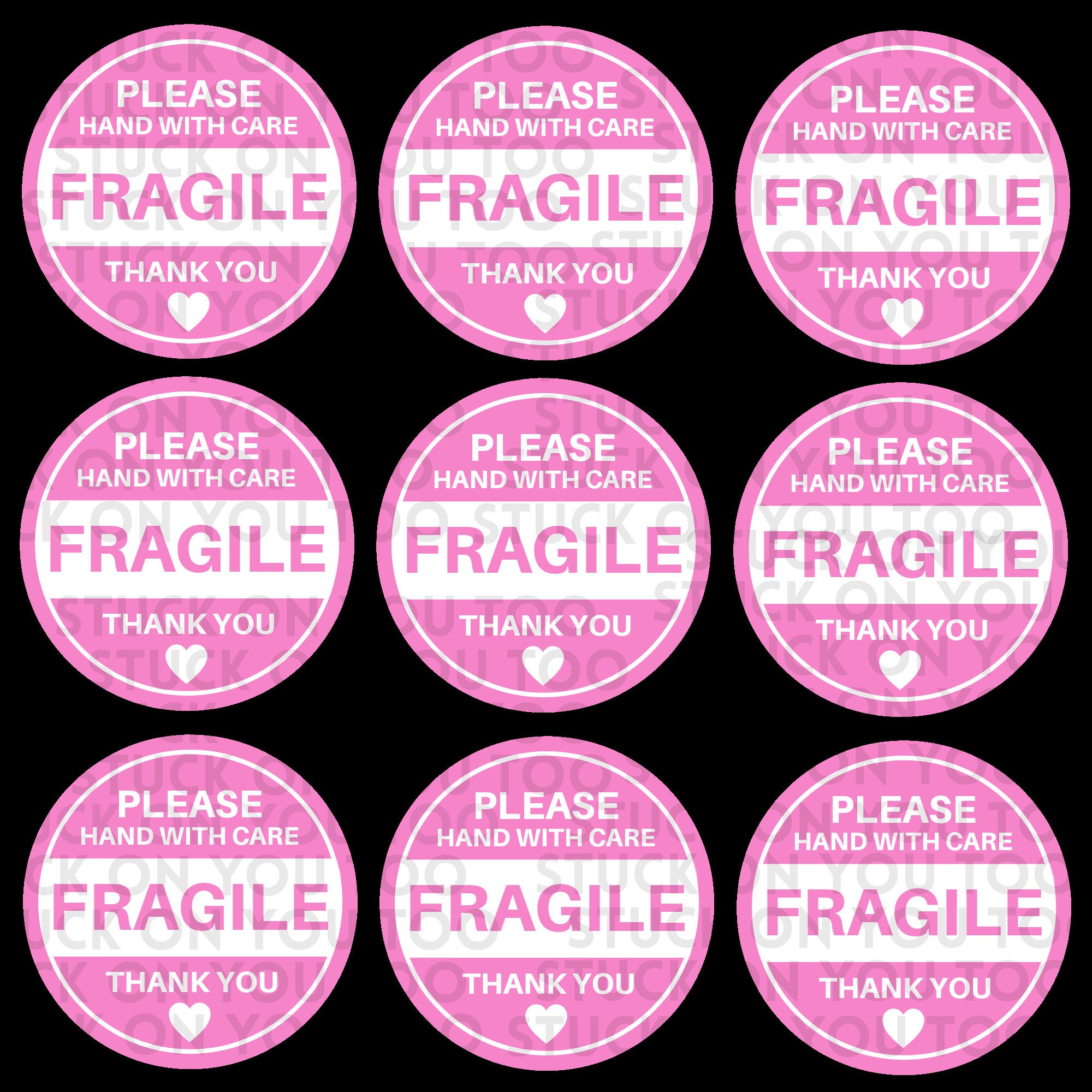 Pink 'fragile' Stickers (25, 50, or 100 Count) - Etsy
