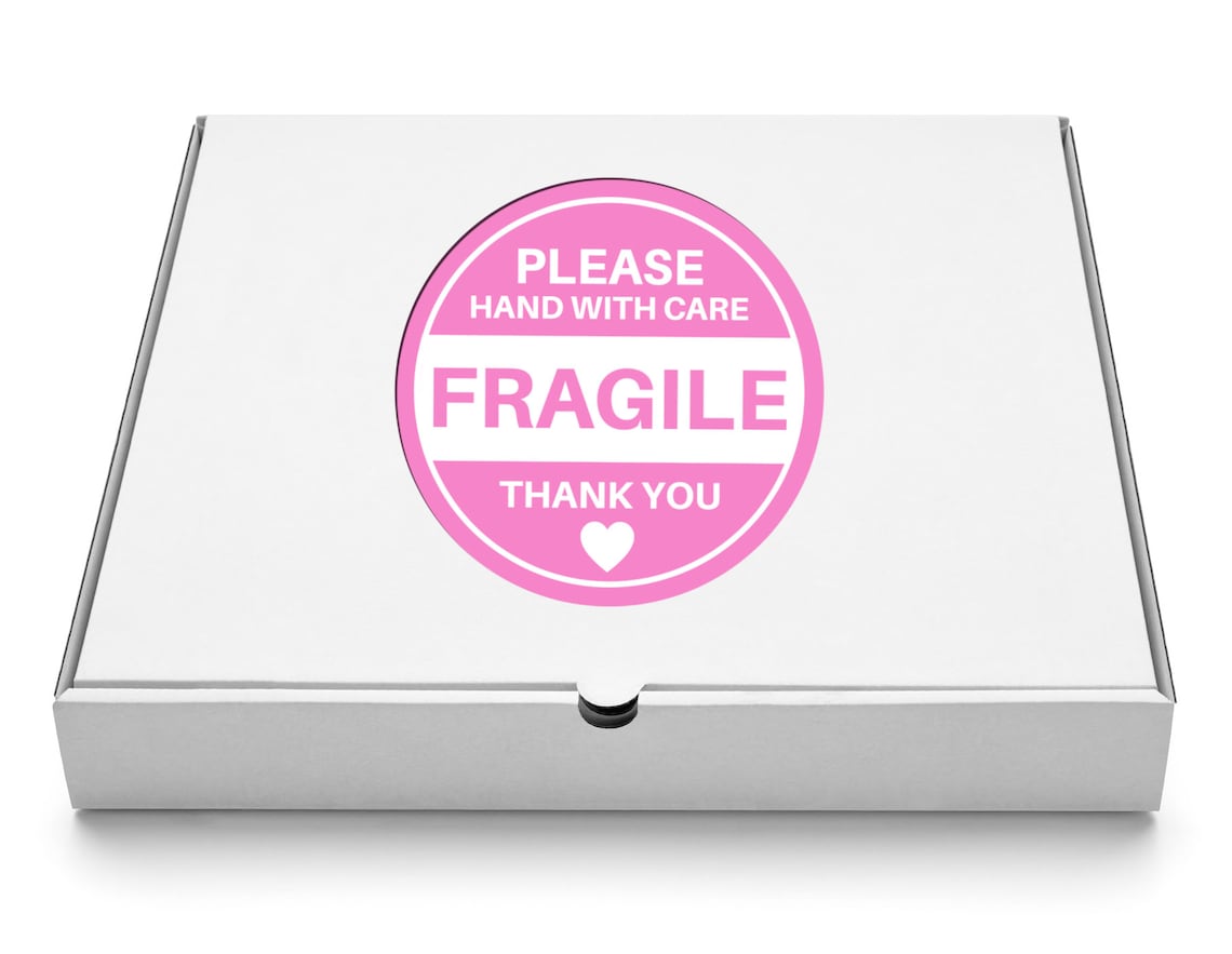 Pink 'fragile' Stickers (25, 50, or 100 Count) - Etsy