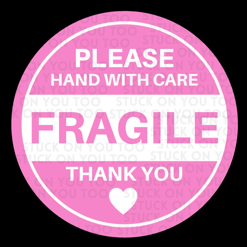 Pink 'fragile' Stickers (25, 50, or 100 Count) - Etsy