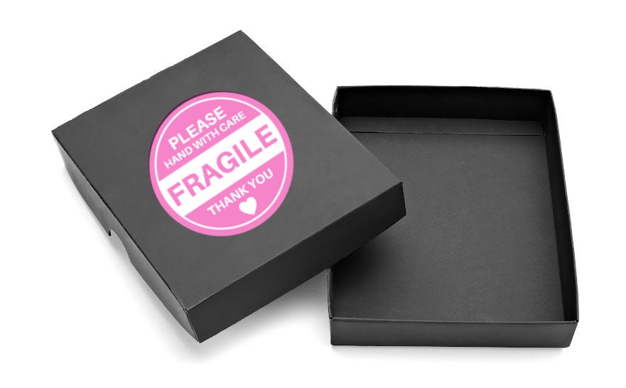 Pink 'fragile' Stickers (25, 50, or 100 Count) - Etsy