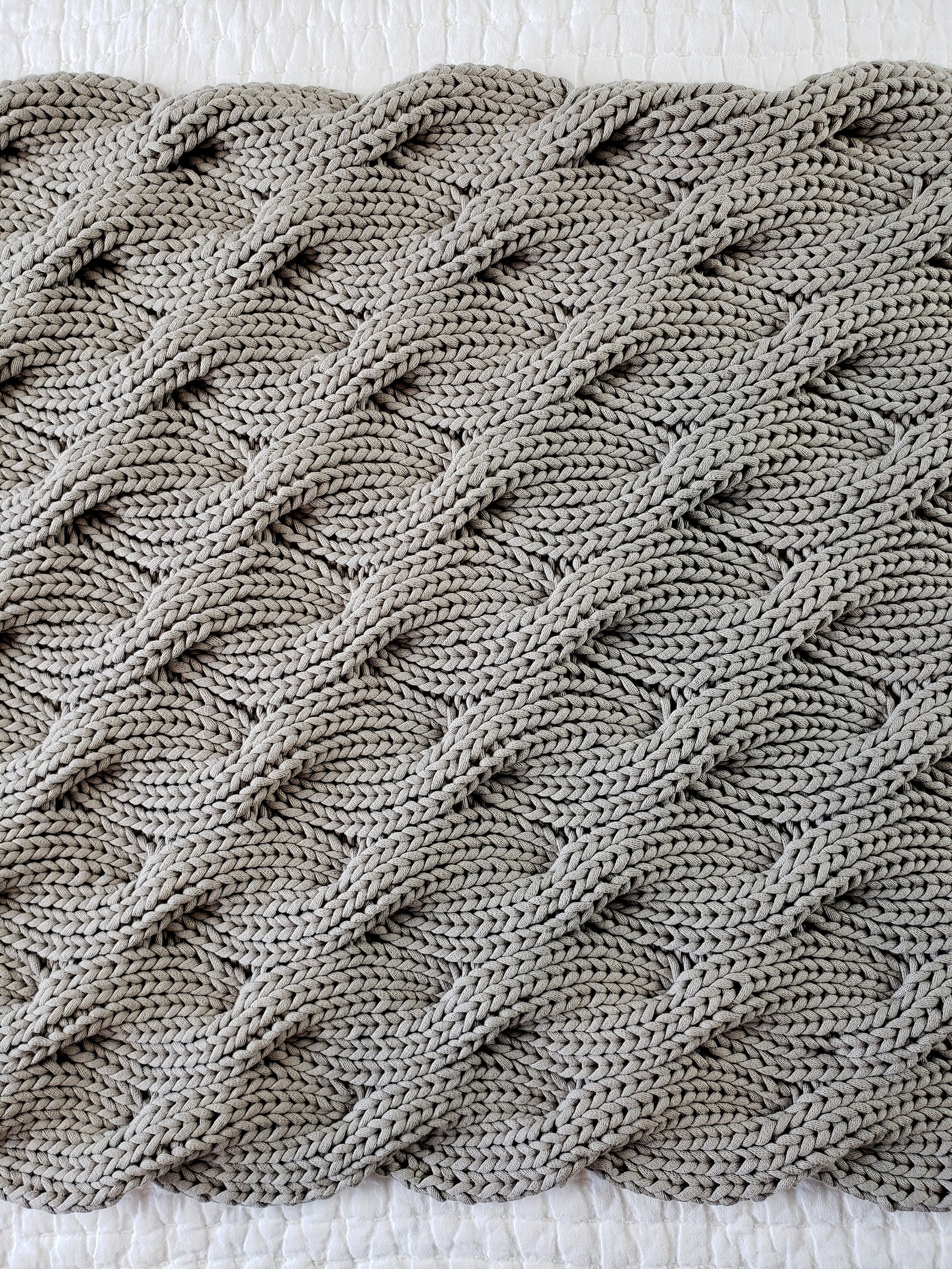 KNITTING PATTERN // the Wave Runner // Cabled Bed Runner // Knit Bed ...