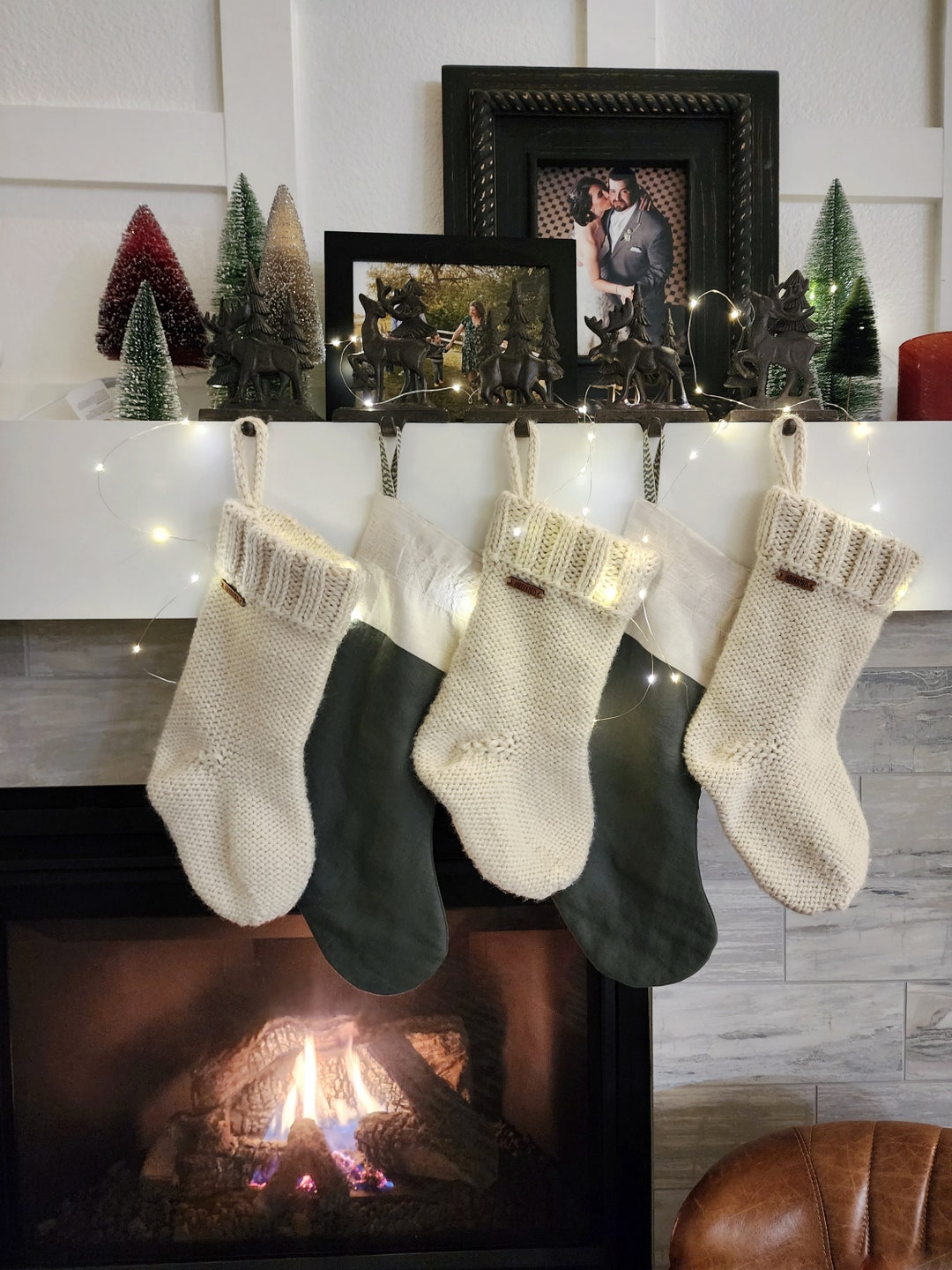 Christmas Stocking // Knit Stocking // Hand Knit Stocking // Handmade ...