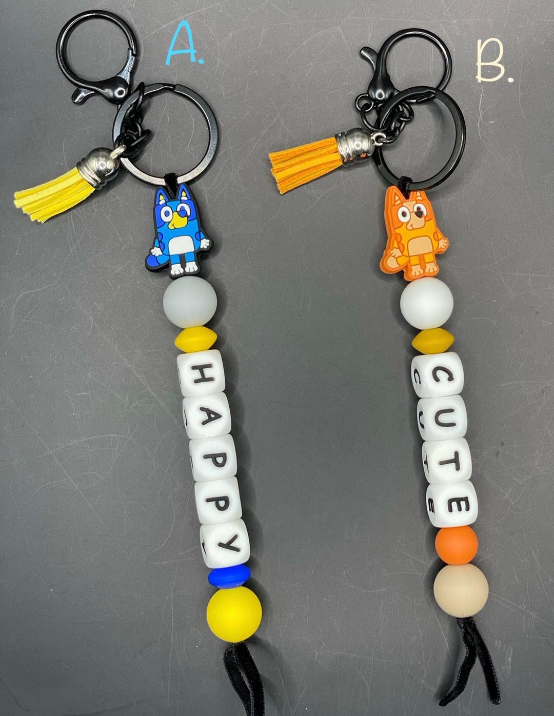 Cartoon Custom Name Keychains - Etsy