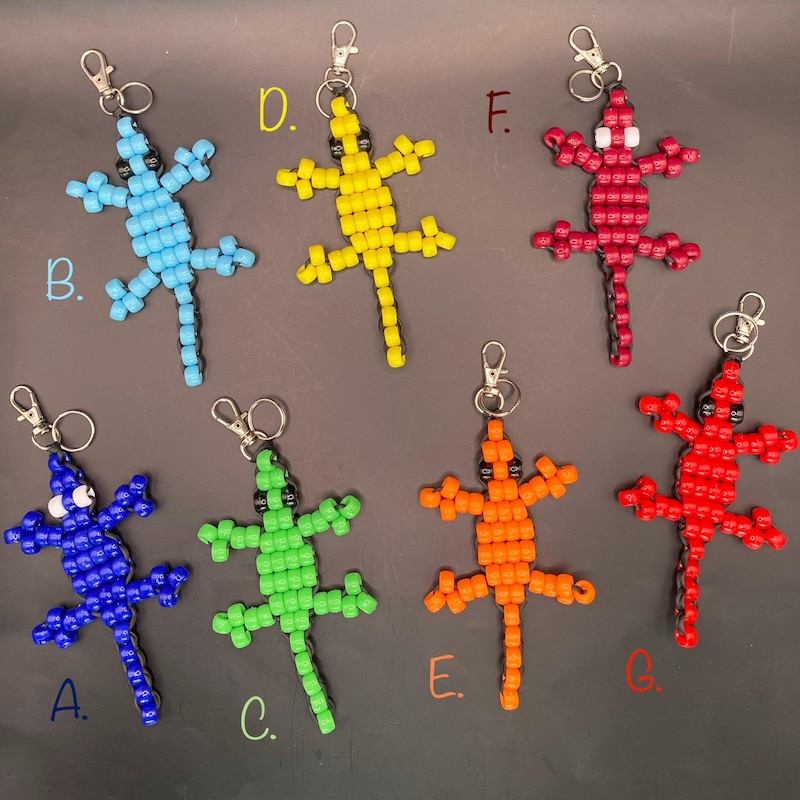 Beaded Lizard Keychains - Etsy