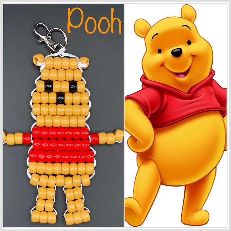 Beaded Animation Keychain: Cartoon Buddy Bag Clip - Etsy