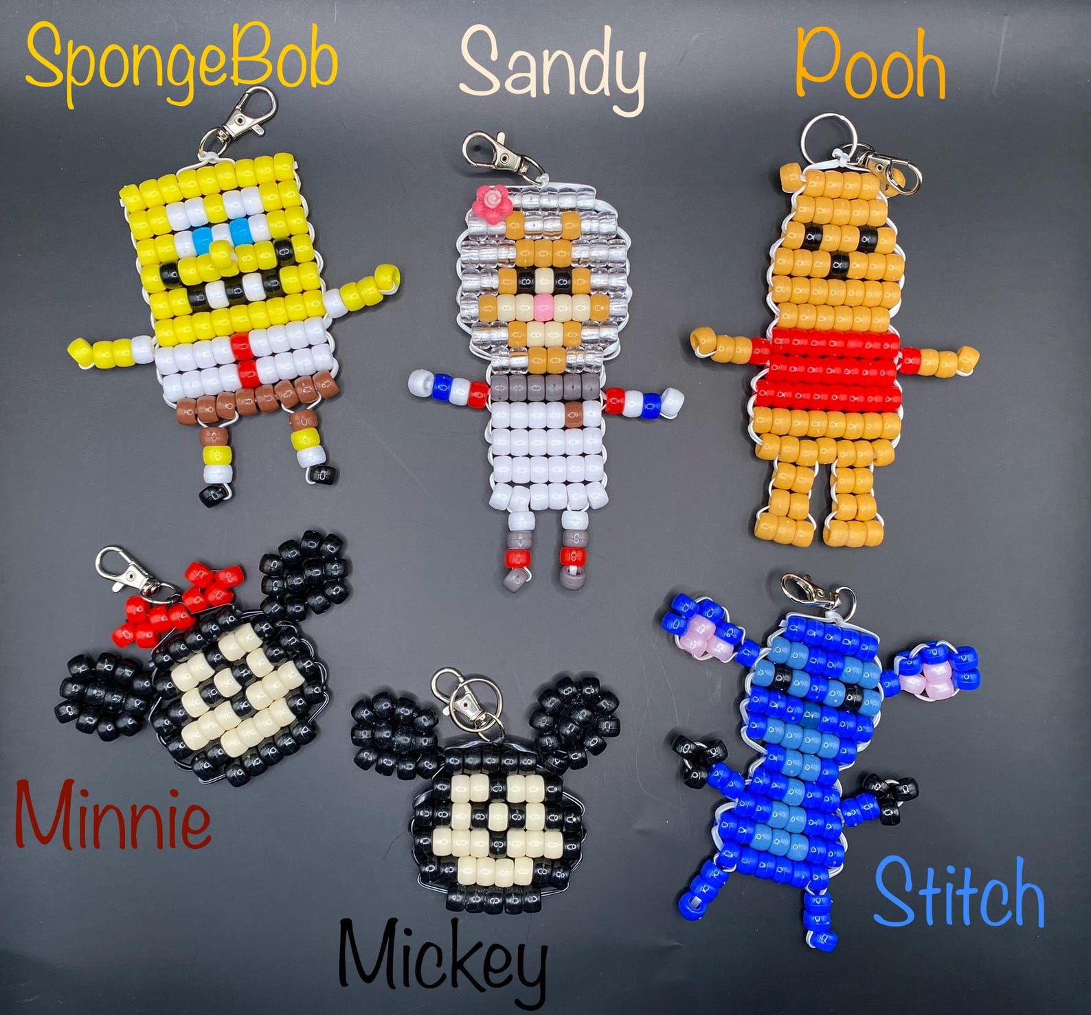 Beaded Animation Keychain: Cartoon Buddy Bag Clip - Etsy