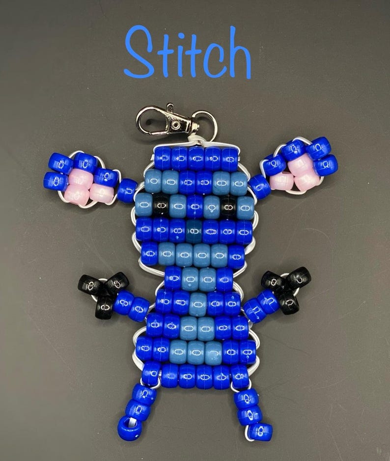 Beaded Animation Keychain: Cartoon Buddy Bag Clip - Etsy