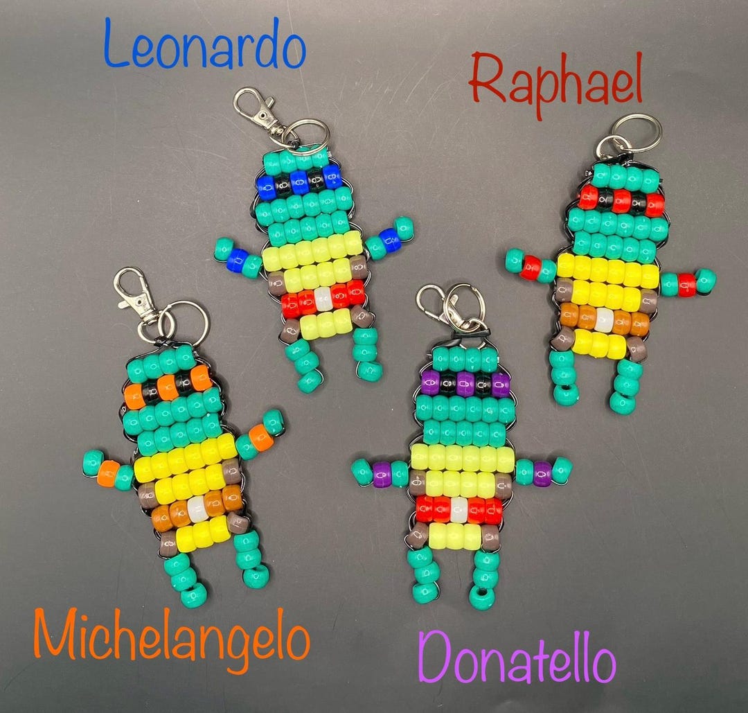 Ninja Turtles Beaded Keychain: Backpack Accessory & Fidget Roller - Etsy