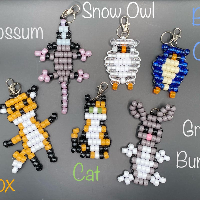 Beaded Animal Keychain - Etsy