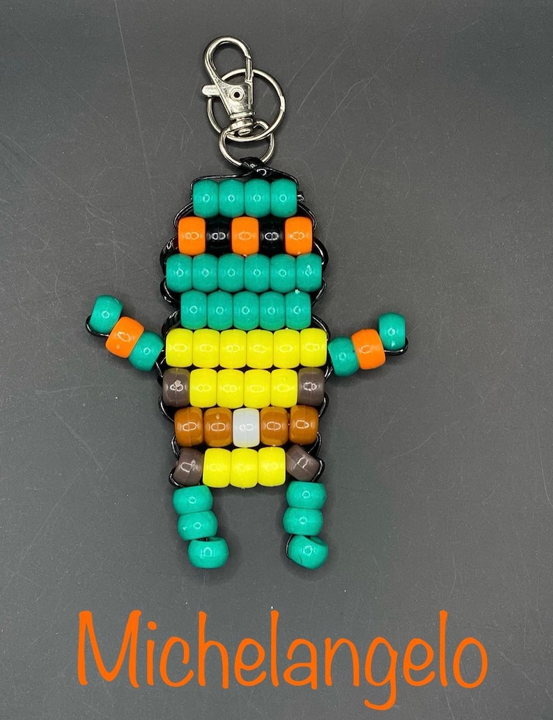 Ninja Turtles Beaded Keychain: Backpack Accessory & Fidget Roller - Etsy