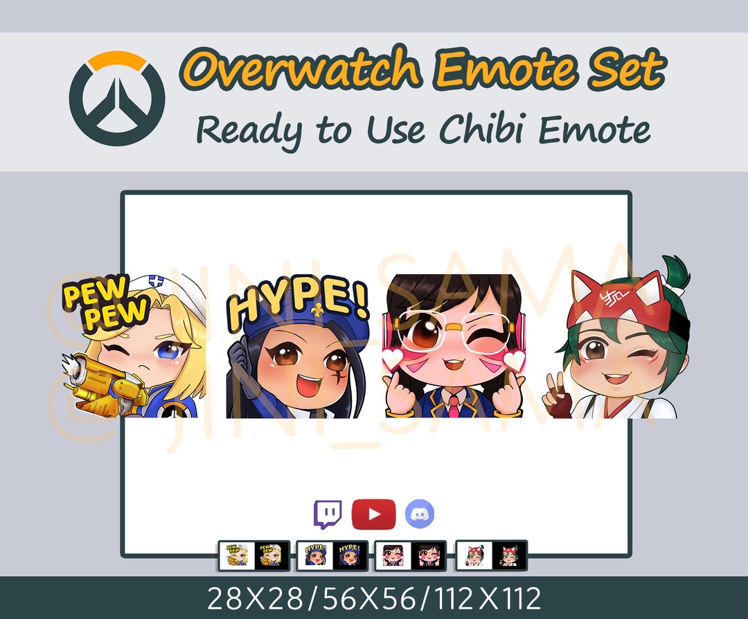 Overwatch Emote Set Dva Mercy Ana Kiriko Ready to Use for Twitch ...