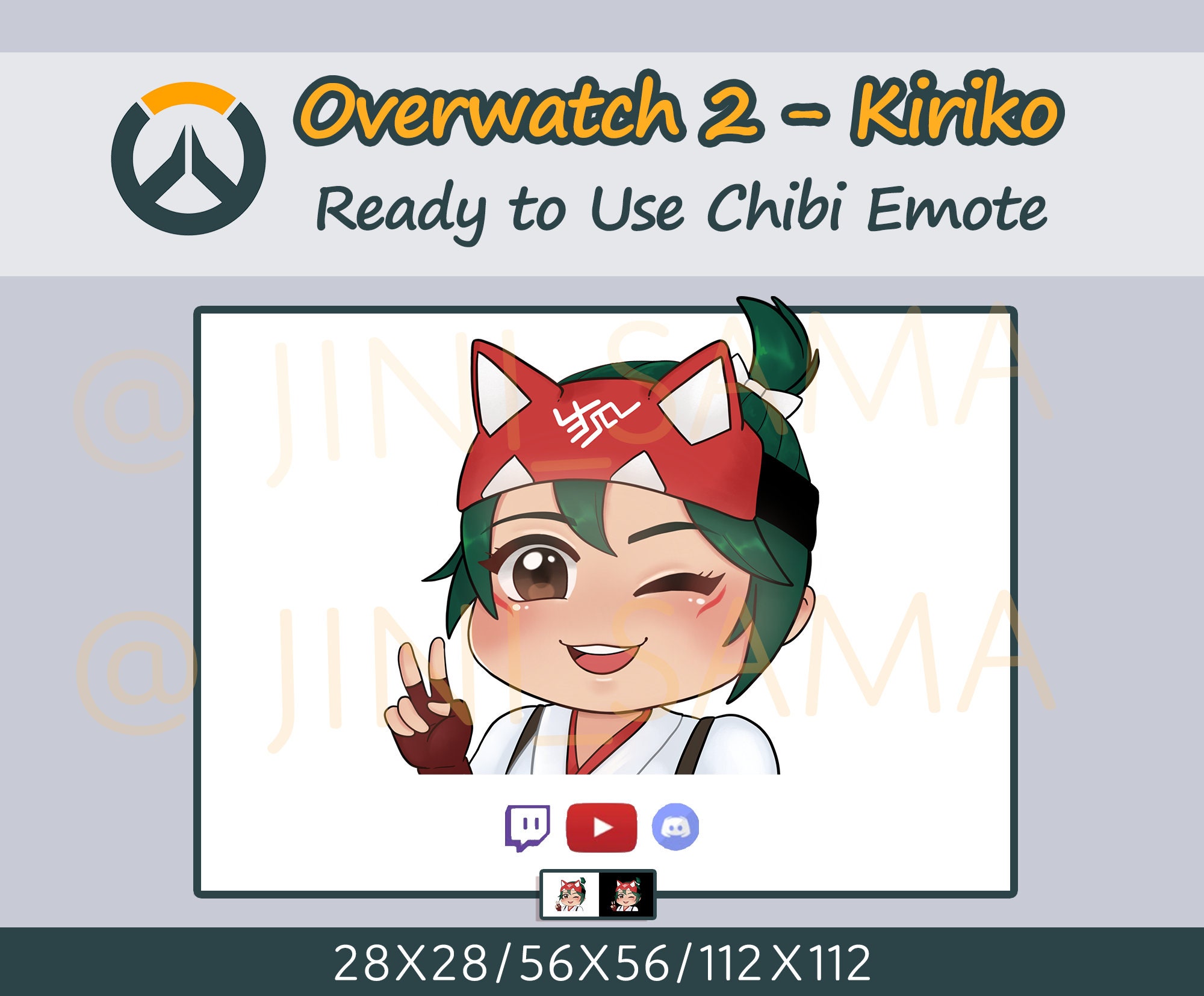 Overwatch 2 Kiriko Chibitwitch Emote - Etsy