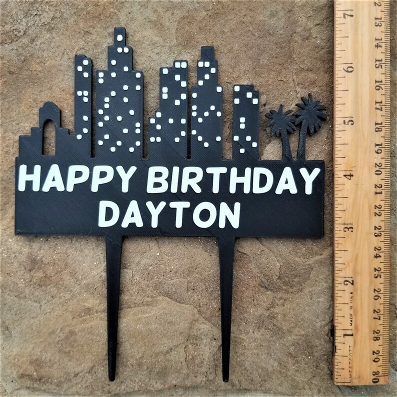 Socal Skyline Cake Topper City Skyline Silhouette Cake | Etsy