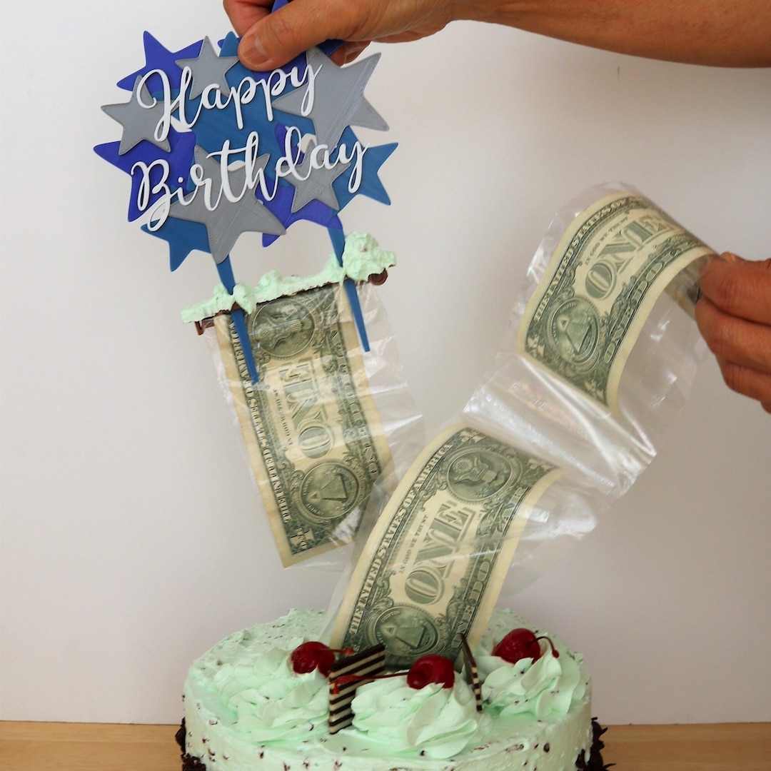 Stars Birthday Cake Topper Money Holder Kit: Surprise Gift With ...
