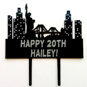 New York City Skyline Cake Topper, Birthday Cake Topper, Graduation ...