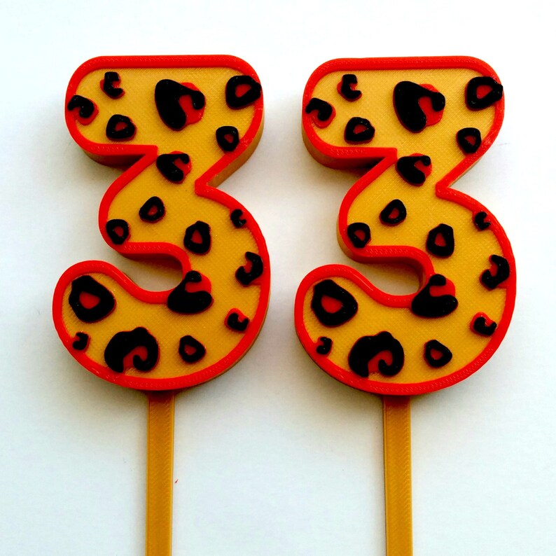 Leopard Print Number Cake Topper Jungle Theme Safari Theme | Etsy
