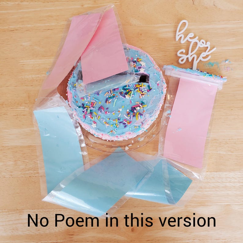 DIY Gender Reveal Cake Kit: Pull-out Topper, Reusable Box - Etsy