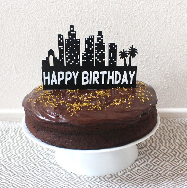 Socal Skyline Cake Topper City Skyline Silhouette Cake | Etsy