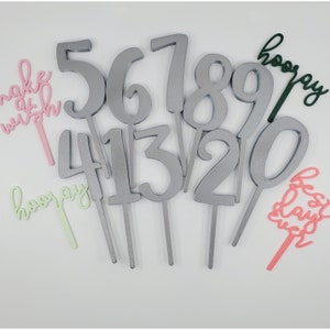 Blue Number Cake Toppers (0-9), Blue Cake Decor, Numbers for Cake ...