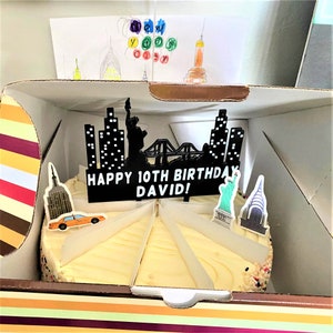 NYC Skyline Cake Topper: Personalized Birthday, Graduation, Retirement ...