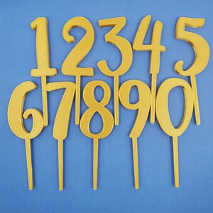 Blue Number Cake Toppers (0-9), Blue Cake Decor, Numbers for Cake ...