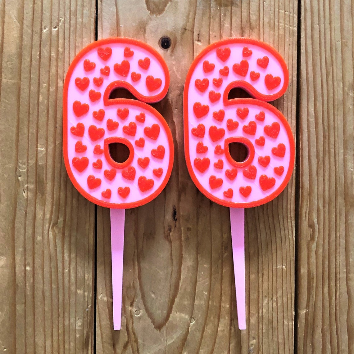 Hearts Number Cake Topper Birthday Number Cake Topper - Etsy