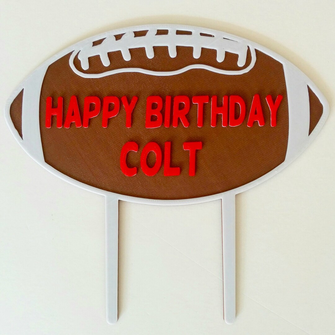 Custom Football Cake Topper: Sports Theme Birthday Decoration - Etsy