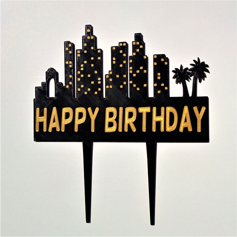 Socal Skyline Cake Topper City Skyline Silhouette Cake | Etsy