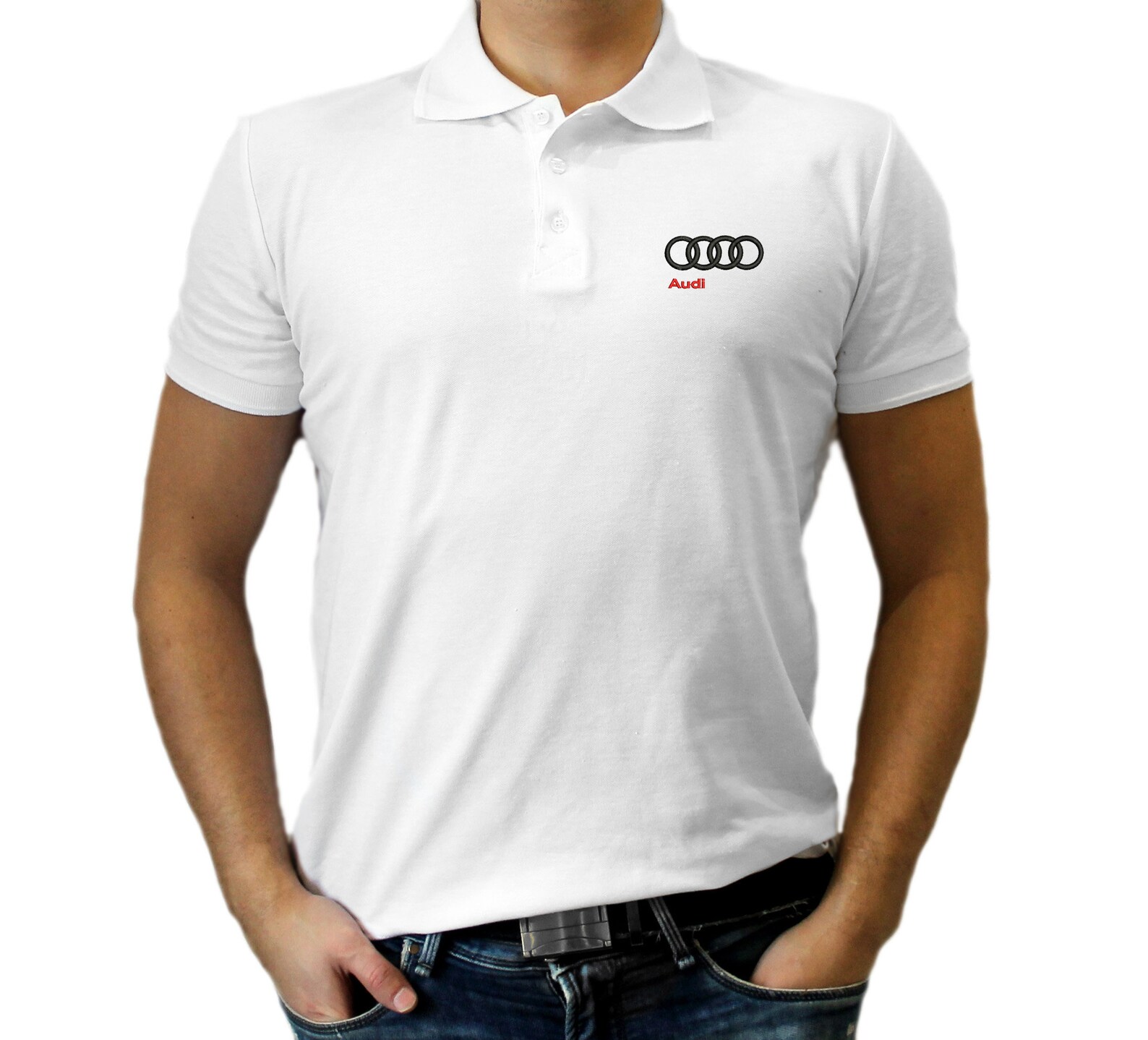 Audi Shirt mens Polo Embroidered logo Auto Car | Etsy