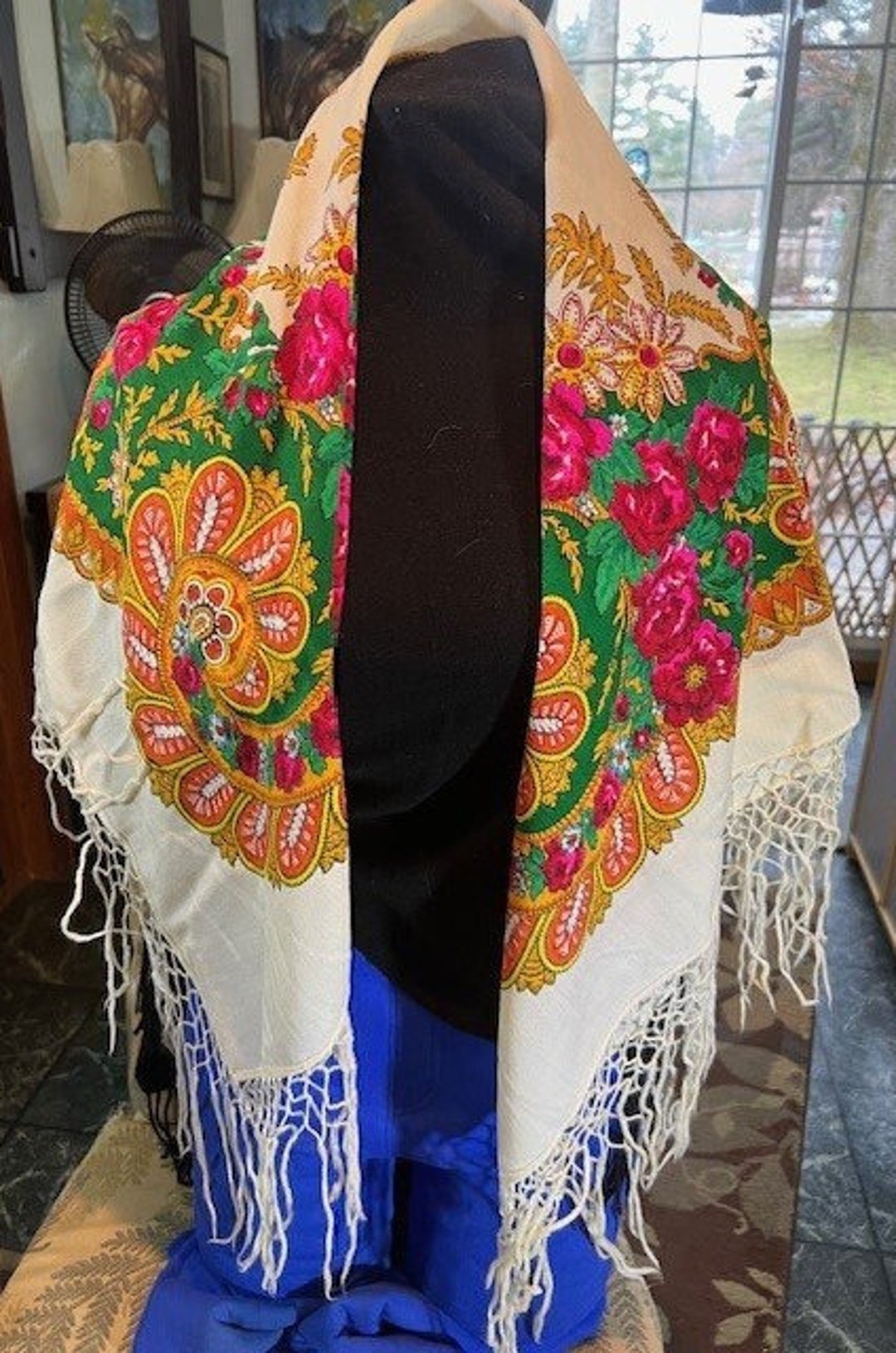 White Fringed Portuguese Linen/wool Shawl - Etsy