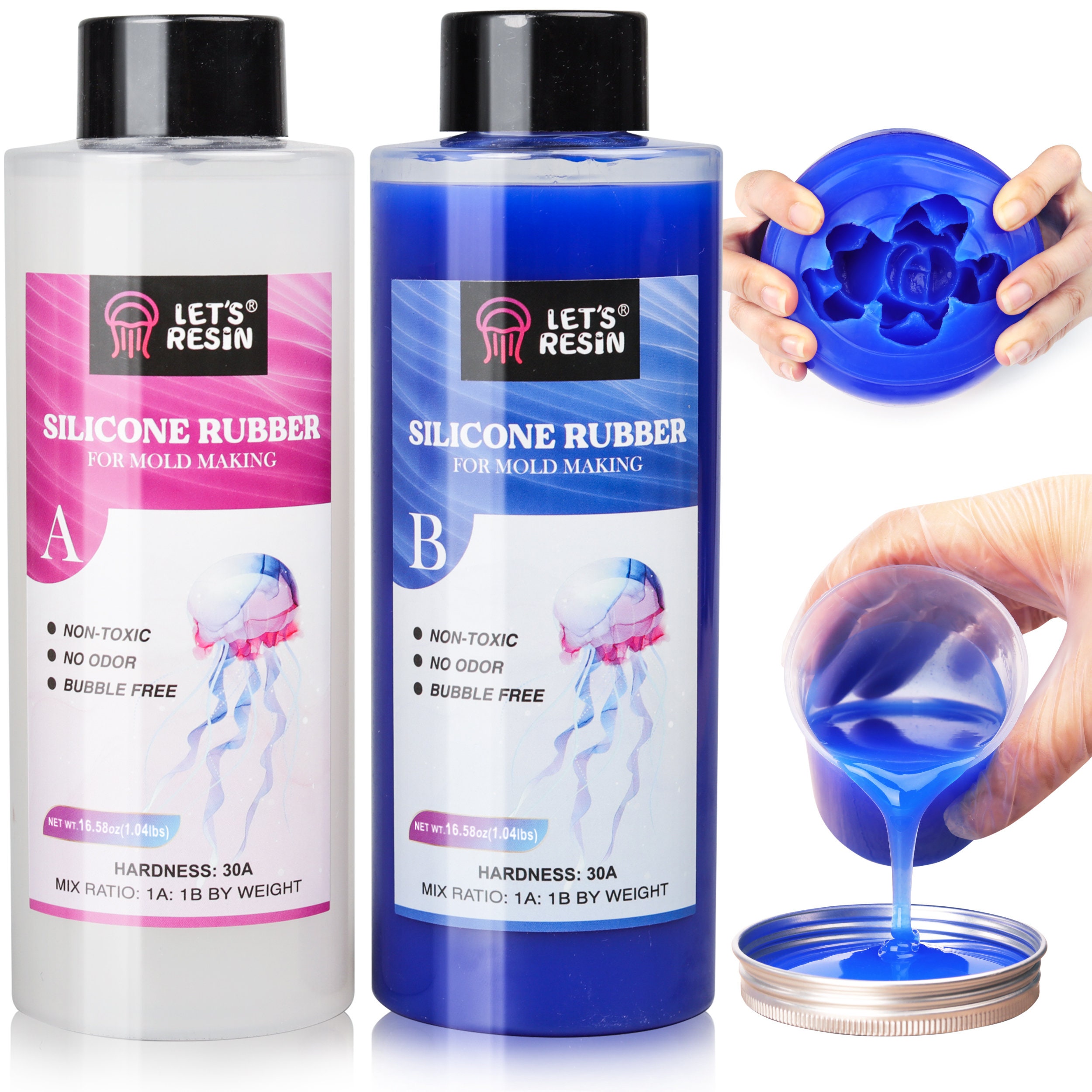 LET'S RESIN Silicone Molds Making Kit 30A Blue Silicone - Etsy