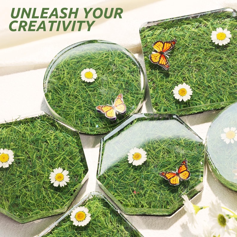 LET'S RESIN Large Coaster Resin Molds, Square, Circle, Hexagon, 12 ...