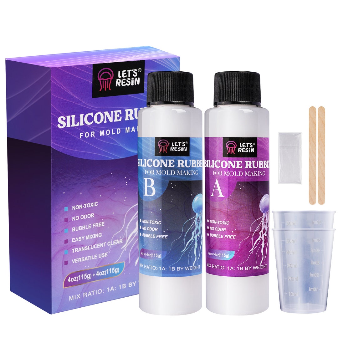LET'S RESIN 8oz Silicone Mold Making Trial Kit, Fast Cure Mold Making ...