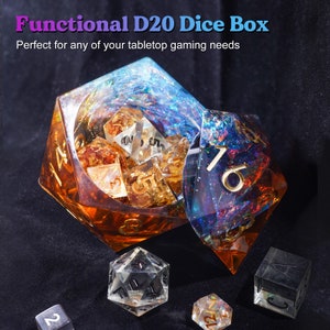 LET'S RESIN D20 Dice Box Resin Molds, D20 Dice Silicone Mold for Epoxy ...
