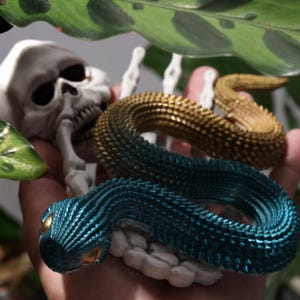 LET'S RESIN 2pcs Snake Resin Molds, Flexible 3D Snake Silicone Molds(large & Small), Effortless ...