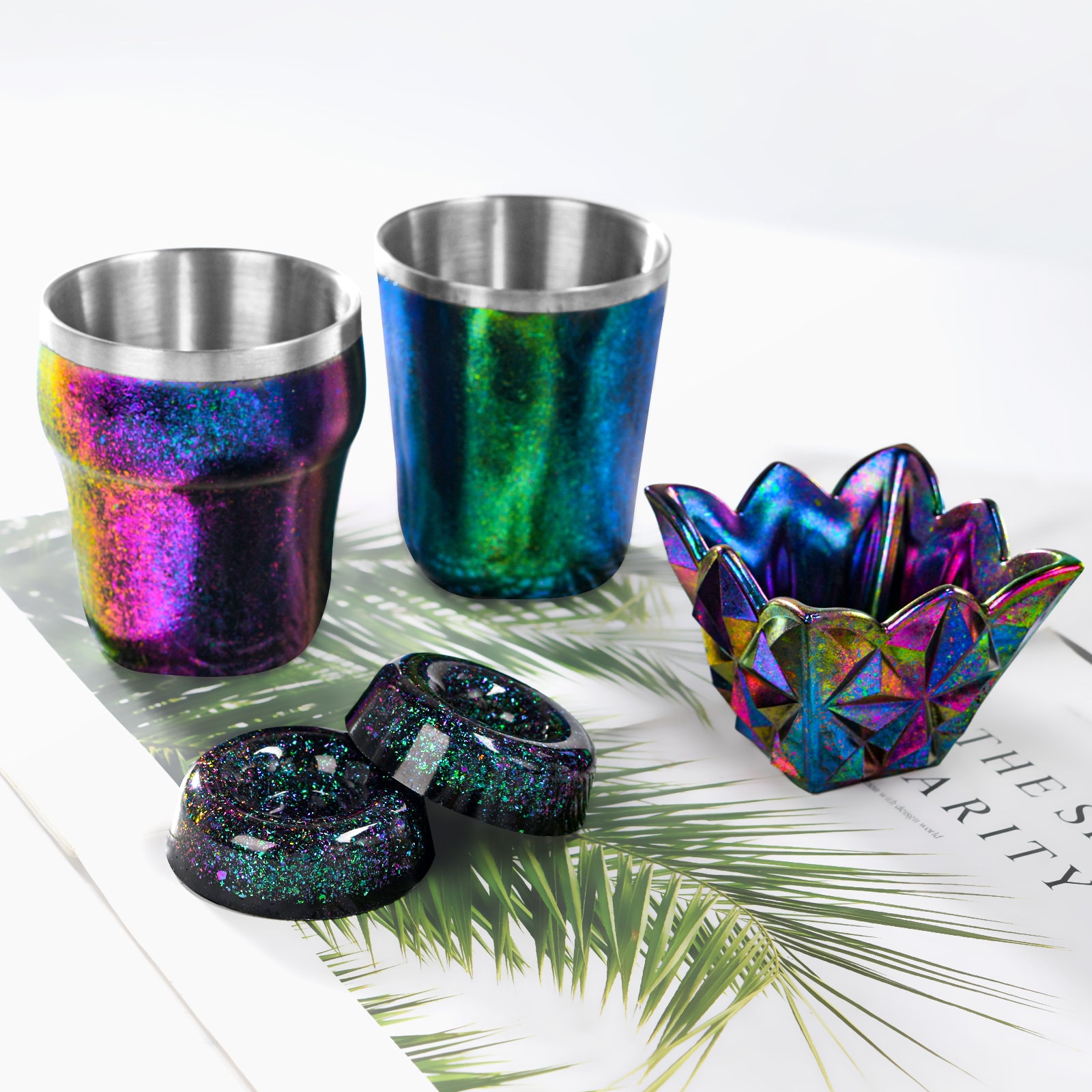 LET'S RESIN Chameleon Flakes, 5 Color Intense Colorshift Pigments ...