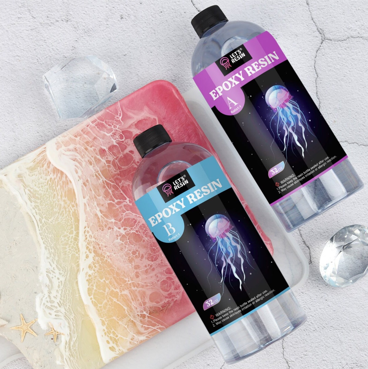 LET'S RESIN Bulk Epoxy Resin 64 Oz Clear Resin Super - Etsy