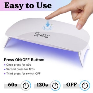 Let's Resin UV Light for Resin, Large Size Portable UV Resin Light, Fast Curing&143g Light ...