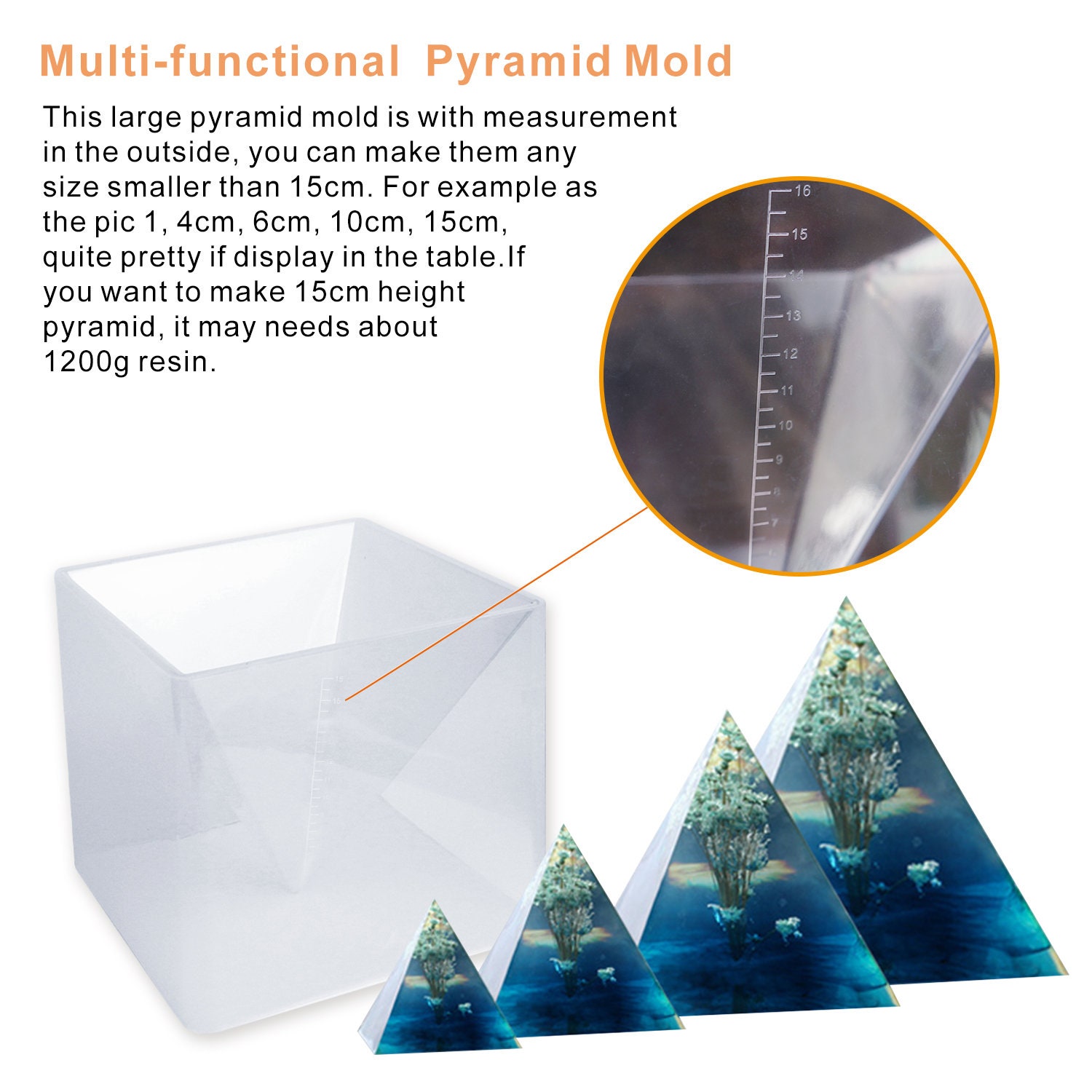 LET'S RESIN Pyramid Molds for Resin,large Silicone Pyramid Molds for ...